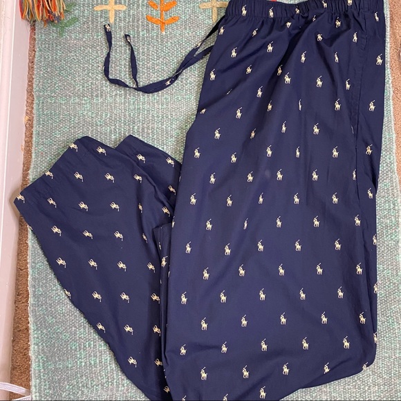 Polo Ralph Lauren | Pants | Polo Ralph Lauren Sleepwear Mens Size 2xt Navy Blue Logo Cotton ...